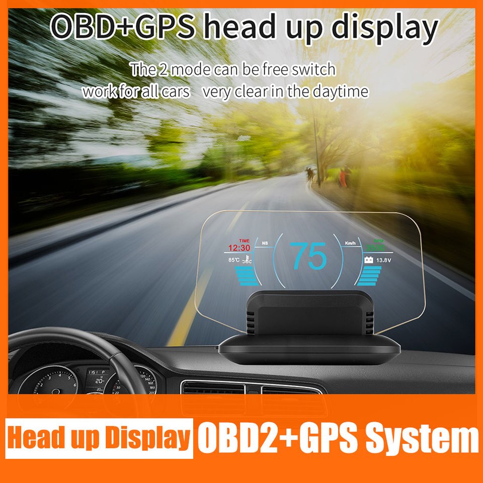 HUD OBD2 GPS デュアルシステム デジタルスピード 水温 油温 RPM ナビゲーション メーター - Disk House