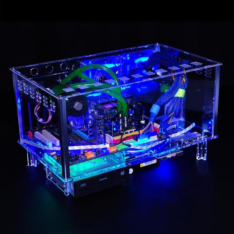 E-ATX スケルトン 横置き アクリル デスクトップ 水冷PCケース - Disk House