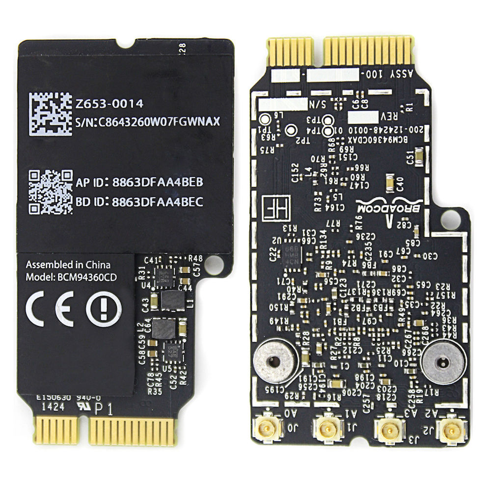 Apple Broadcom BCM94360CD 802.11ac mini WLAN+Bluetooth 4.0 ワイヤレスカード ...