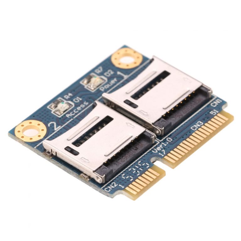 Mini PCI-E デュアルmicroSDカードリーダー アダプター ハーフブラケット付き - Disk House